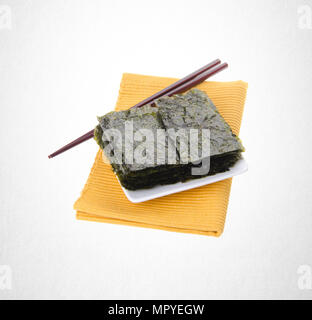 Nori seaweed sheet piece. Hand-painted watercolor illustration template ...