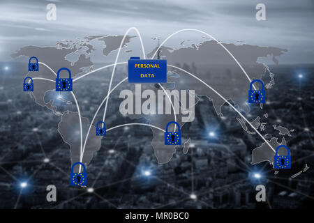 Padlock over EU map, symbolizing the EU General Data Protection ...