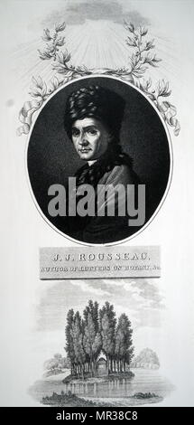 Jean Jacques Rousseau. Portrait of the Geneva born philosopher, Jean ...