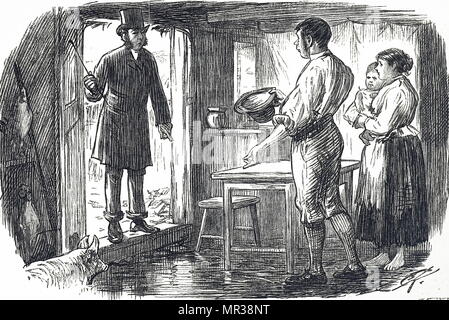 A cartoon depicting a landlord attempting to collect rent from his ...