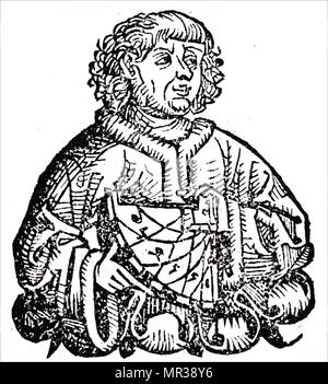 Ptolemy. Illustration of the Greco-Roman mathematician and astronomer ...