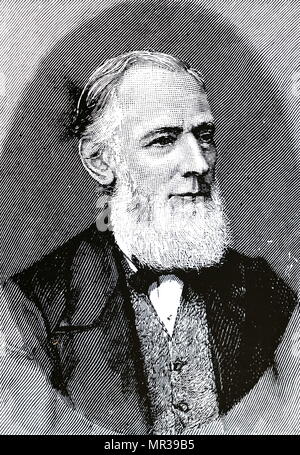 Portrait of Isaac Pitman (1813-1897) an English teacher who developed ...