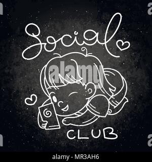 Social club. Cute cartoon kids. Vector and illustration Stock Vector ...