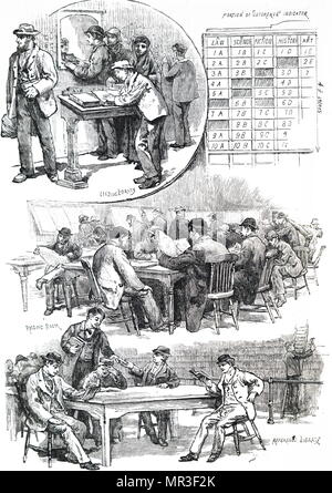 19th century illustration 'Poverty'. After miniature from a manuscript ...