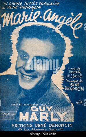 Songbook for ' Marie Angel' circa 1950. sung by French singer Guy Marly ...