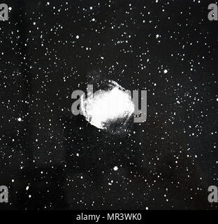 Photograph showing the spectrum of Dumb-bell nebula with comparison ...