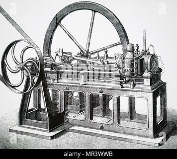 Illustration depicting the original 'Lenoir' gas engine. Dated 19th ...