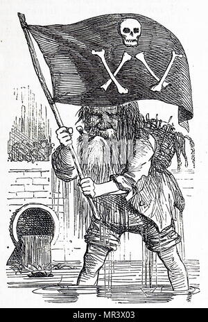 Satirical cartoon about the pollution of the River Thames. Dated 19th ...