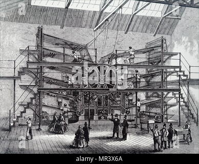 Engraving depicting Richard March Hoe's rotary printing press. Richard ...
