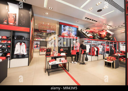 The Ferrari store in Rome, Italy, with a formula one racing car in the ...