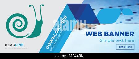 snails concept horizontal webpage banner template design on abstract ...