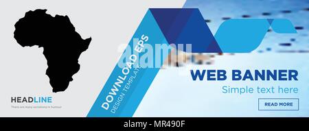 africa map concept horizontal webpage banner template design on ...