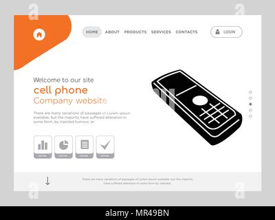 Quality One Page cell phone Website Template Vector Eps, Modern Web ...