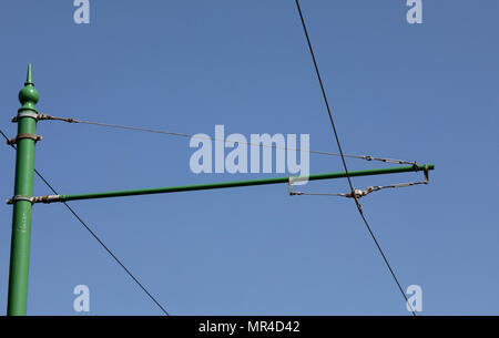Overhead tram lines Stock Photo - Alamy