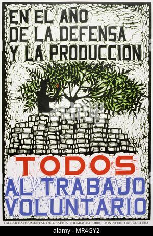 Sandinista National Liberation Front (FSLN) propaganda poster in ...