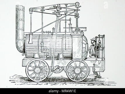 An engraving depicting a steam locomotive built by Matthew Murray for ...