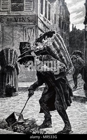 Engraving depicting a French rag picker. Dated 19th century Stock Photo ...