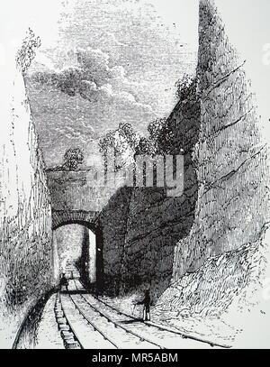 Olive Mount cutting, Liverpool and Manchester Railway, England, 19th ...