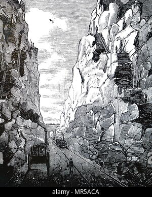 Olive Mount cutting, Liverpool and Manchester Railway, England, 19th ...