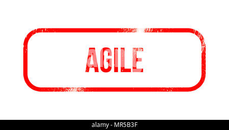 Agile - red grunge rubber, stamp Stock Photo - Alamy