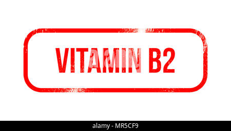 Vitamin B2, red grunge rubber, stamp Stock Photo - Alamy