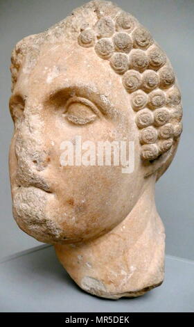 Marble head from a portrait statue of a velied priestess of the goddess ...