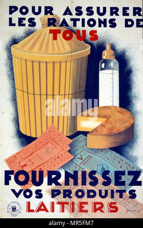 Rationing Poster - French World War One Propaganda - 177 Stock Photo ...