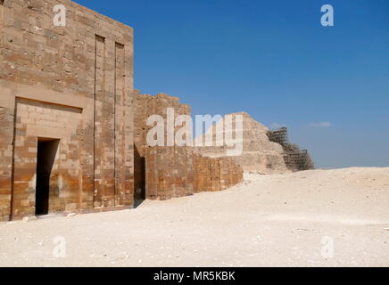 Saqqara temple complex by the Pyramid of Djoser or Step Pyramid near ...