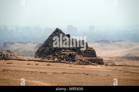 The Pyramid of Menkaure, the smallest of the three pyramids of Giza in ...