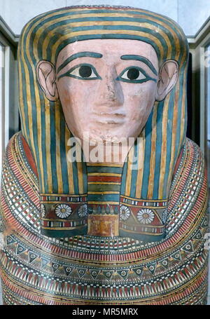 polychrome wood sarcophagus of Shesep-amun-tayes-herit, provenance ...