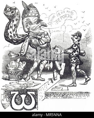 Satirical cartoon about the pollution of the River Thames. Dated 19th ...