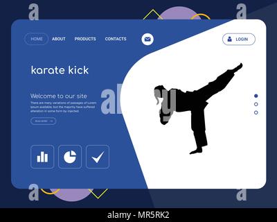 Quality One Page karate kick Website Template Vector Eps, Modern Web ...