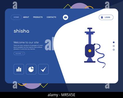 Quality One Page hookah Website Template Vector Eps, Modern Web Design ...