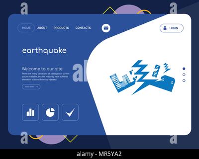 Quality One Page earthquake Website Template Vector Eps, Modern Web ...