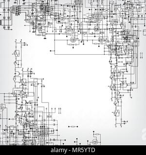 Schematic diagram - plan of electronic circuit - graphic design of ...