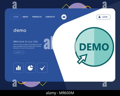 Quality One Page demo Website Template Vector Eps, Modern Web Design ...