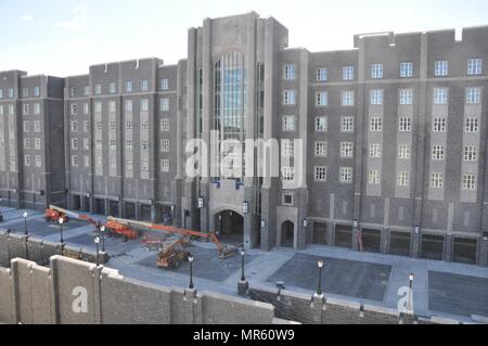 Front exterior of Davis Barracks under construction. U.S. Military ...