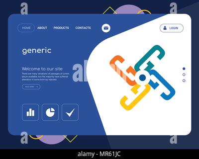Quality One Page generic Website Template Vector Eps, Modern Web Design ...