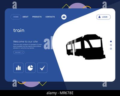 Quality One Page train Website Template Vector Eps, Modern Web Design ...