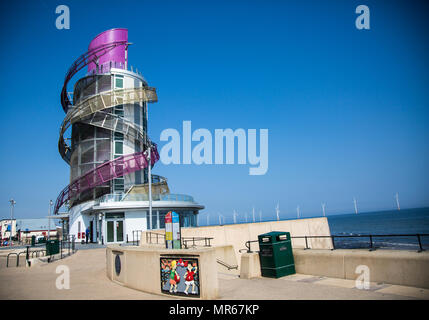 The Redcar beacon which is located on Redcar Seafront in Yorkshire. The ...