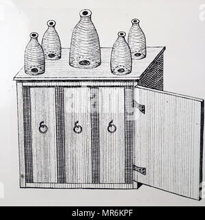 19th-century illustration depicting sections of European artillery ...