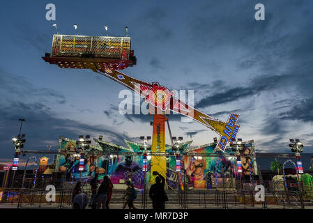 Carousel with colorful lights, festival leisure Stock Photo - Alamy
