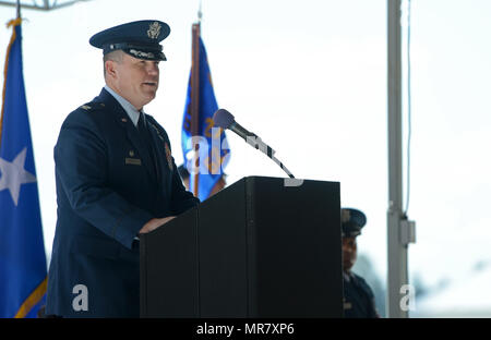 Col. William Percival, 627th Air Base Group commander, thanks attendees ...