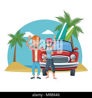 Beach and friends cartoons Stock Vector Image & Art - Alamy