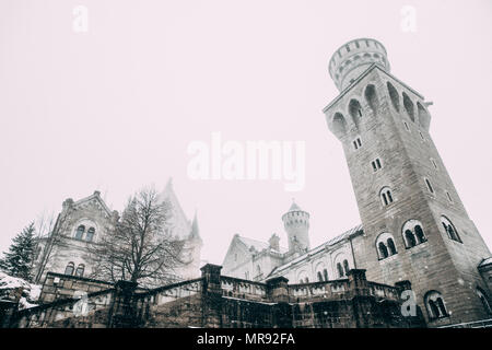FUSSEN, GERMANY - FEBRUARY 19, 2018: majestic medieval neuschwanstein ...