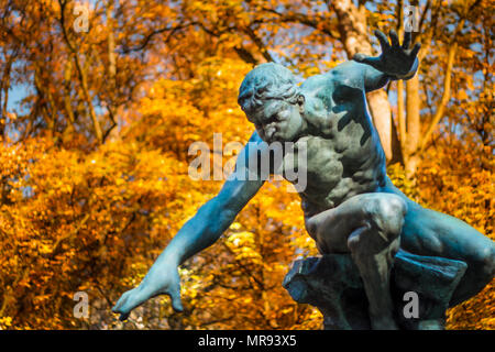 Statue of God of the North Wind Boreas (Dieu Borée) at Josaphat Park ...