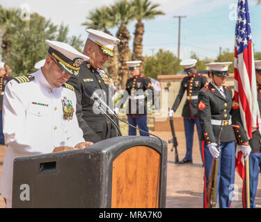 Navy Capt. Stephen M. Lee, Combat Center Chaplain, addresses other ...