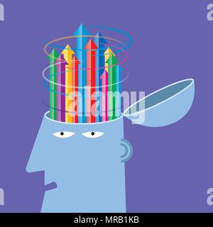 Artificial intelligence concept design, arrows in the brain Stock ...
