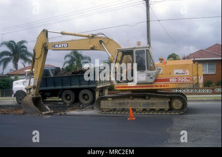 road resurfacing works in progress in a street in sydney,australia ...