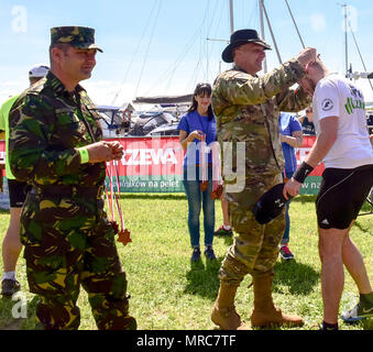 U.S. Army Col. Steven Gventer, center, commander of Joint Task Force ...